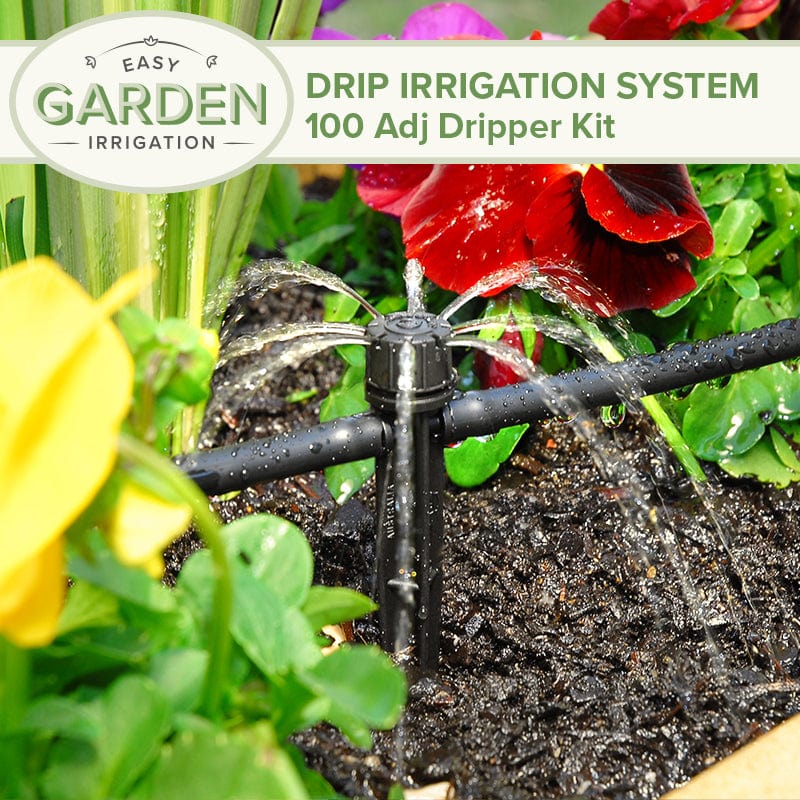 Drip Irrigation System - 100 Adjustable Dripper — Easy Garden Irrigation