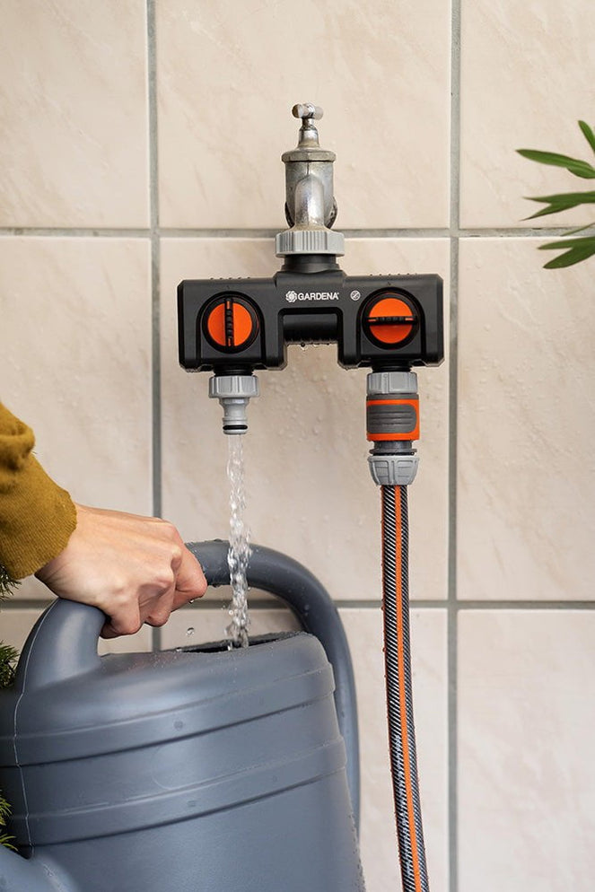 Gardena Twin Channel Tap Connector - 8193 | Easy Garden Irrigation