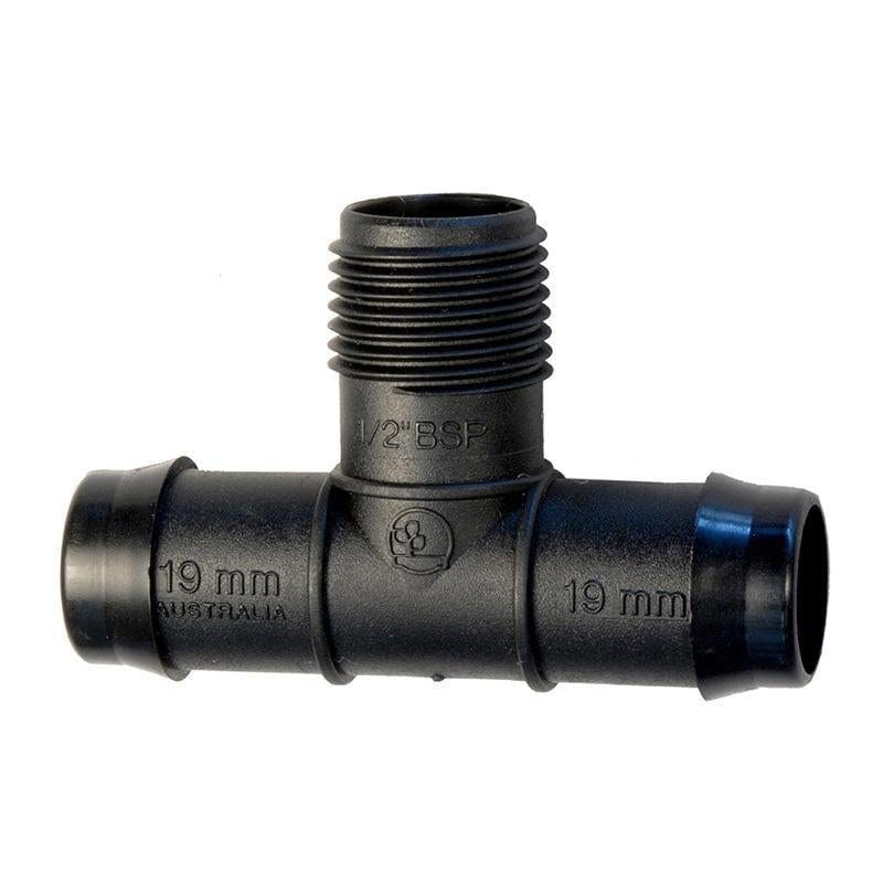 Threaded Tee 19mm Line x 1/2" BSPM | Easy Garden Irrigation